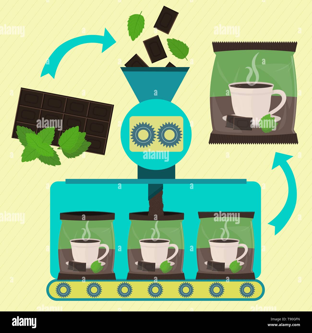 Candy manufacturing plant Stock Vector Images - Alamy