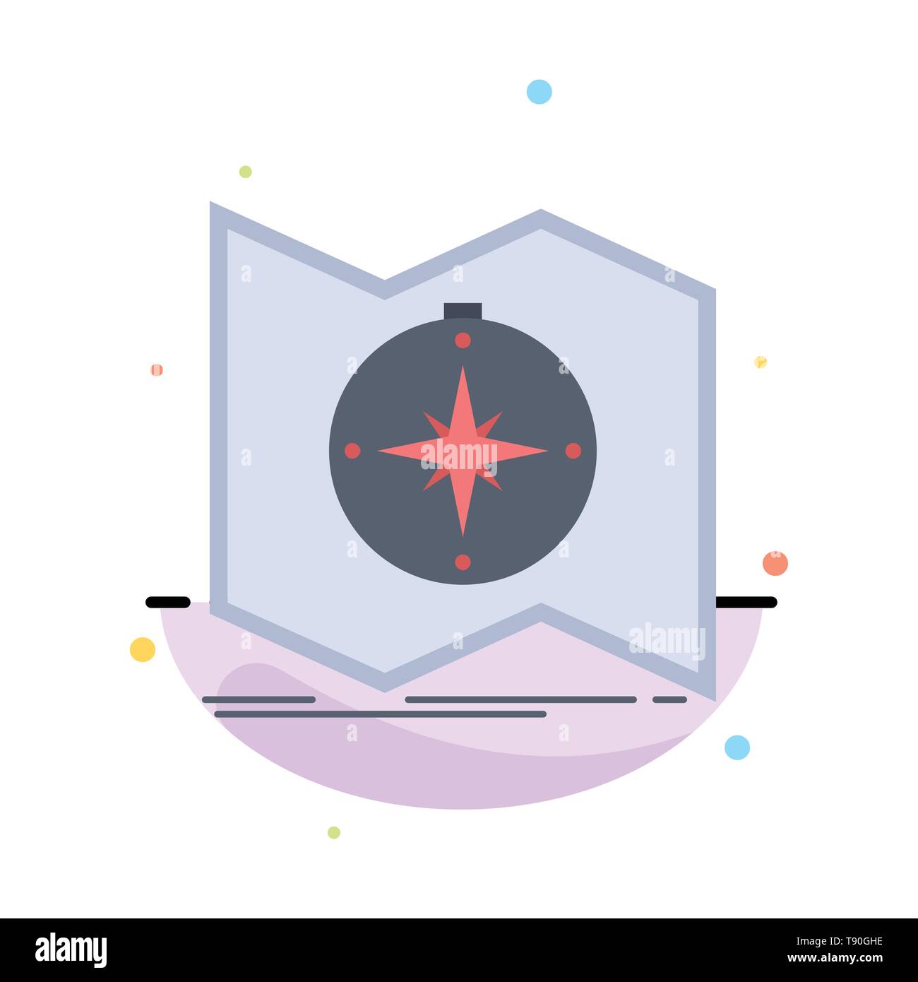 Direction Explore Map Navigate Navigation Flat Color Icon Vector Stock Vector Image And Art