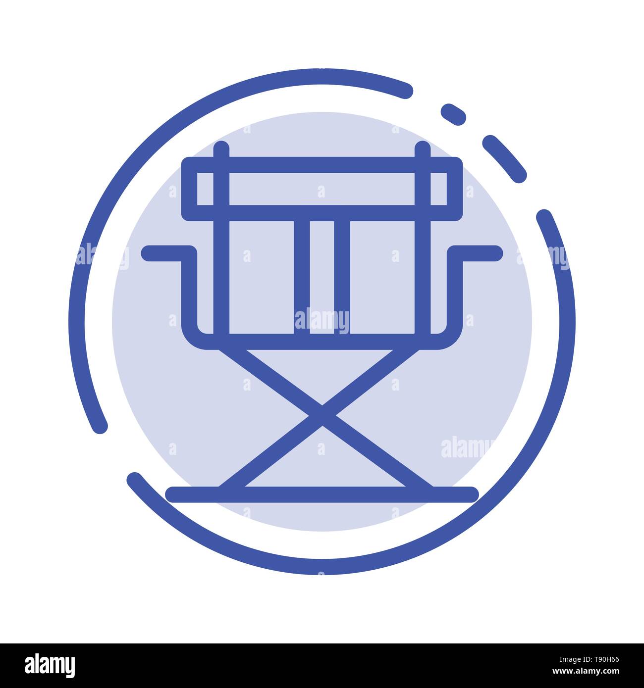 Chair, Director, Directors, Foldable Blue Dotted Line Line Icon Stock ...