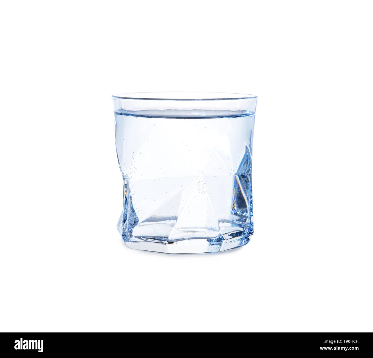 Glass of cold fresh water on white background Stock Photo - Alamy