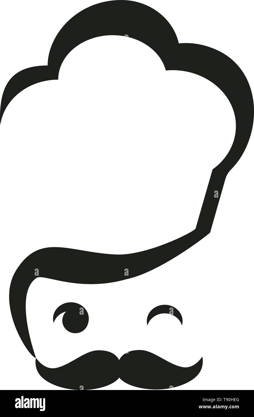 Chef with cook hat icon logo vector. Minimalistic modern design Stock ...