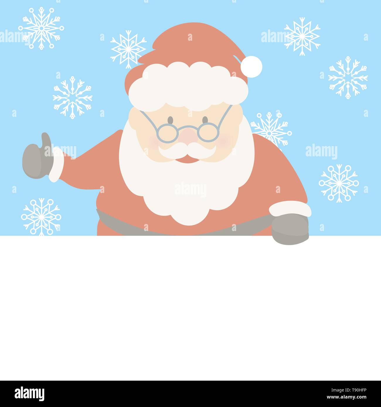 Santa Claus cartoon with copy space for text. Christmas vector Stock ...