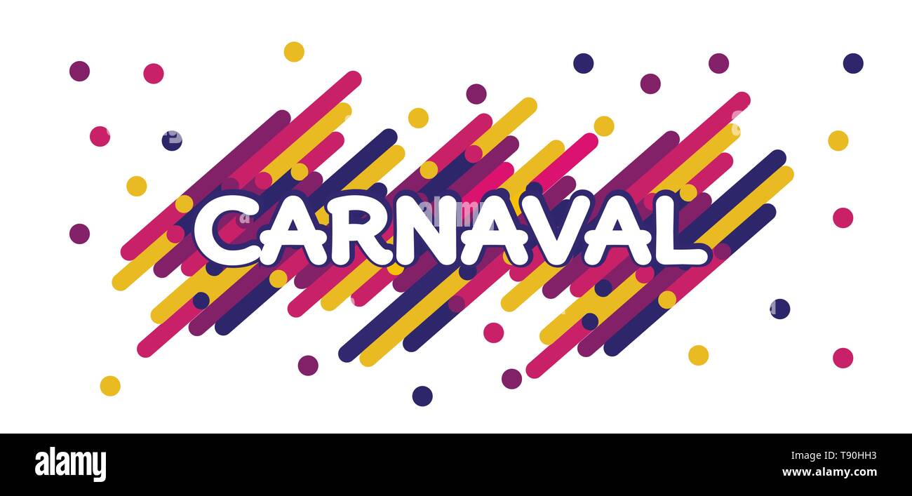 Carnaval modern background vector. Portuguese language. Confetti ...
