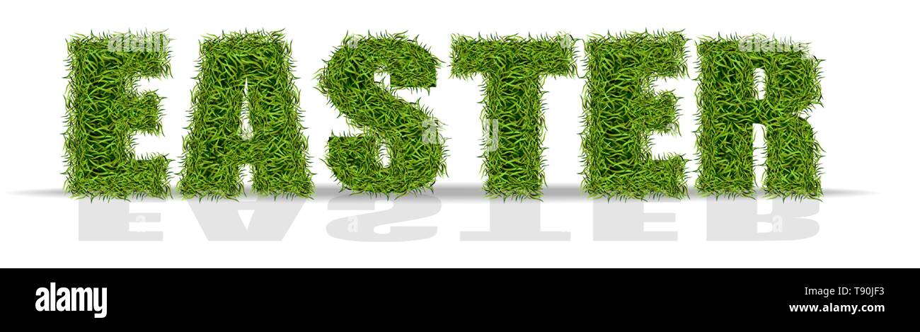 Easter green grass sign Vector realistic. Isolated on white background ...