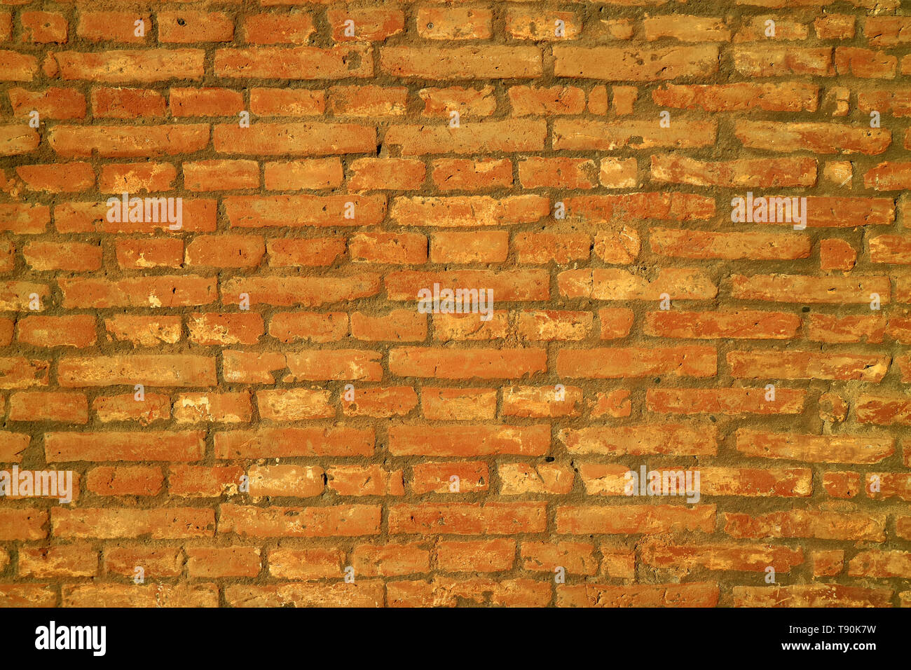 Front View of an Old Building Rough Brick Wall Stock Photo - Alamy