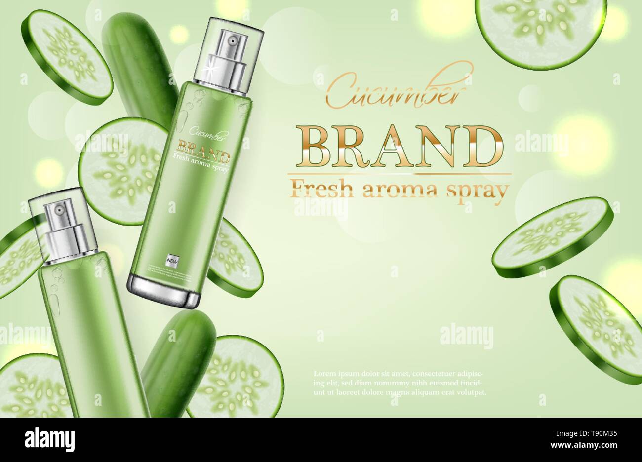 Cucumber cream collection Vector realistic. Moisturizer hydration ...