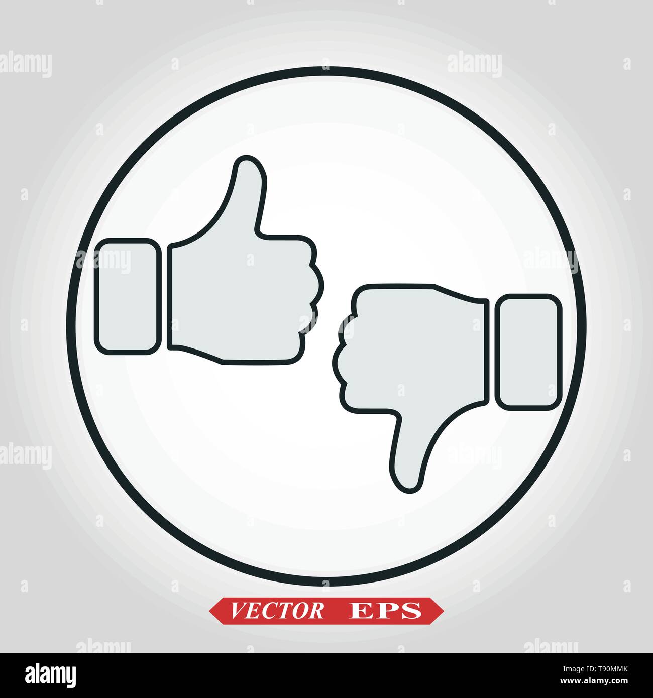 like icon vector. Thumbs up icon. social media icon. Like and dislike ...