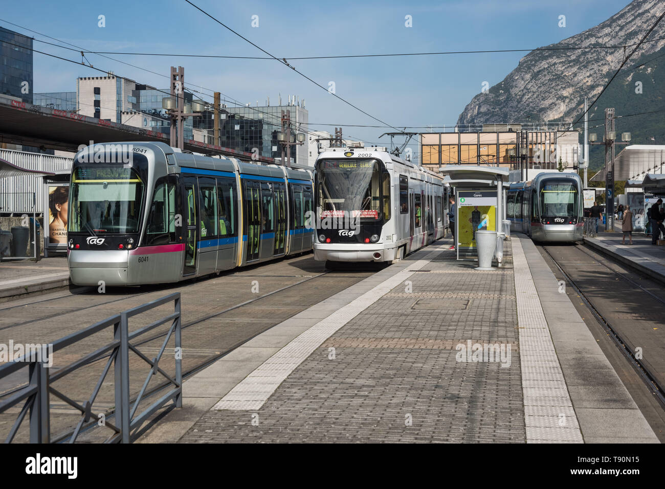 Grenoble, Tramway, Gares Stock Photo - Alamy