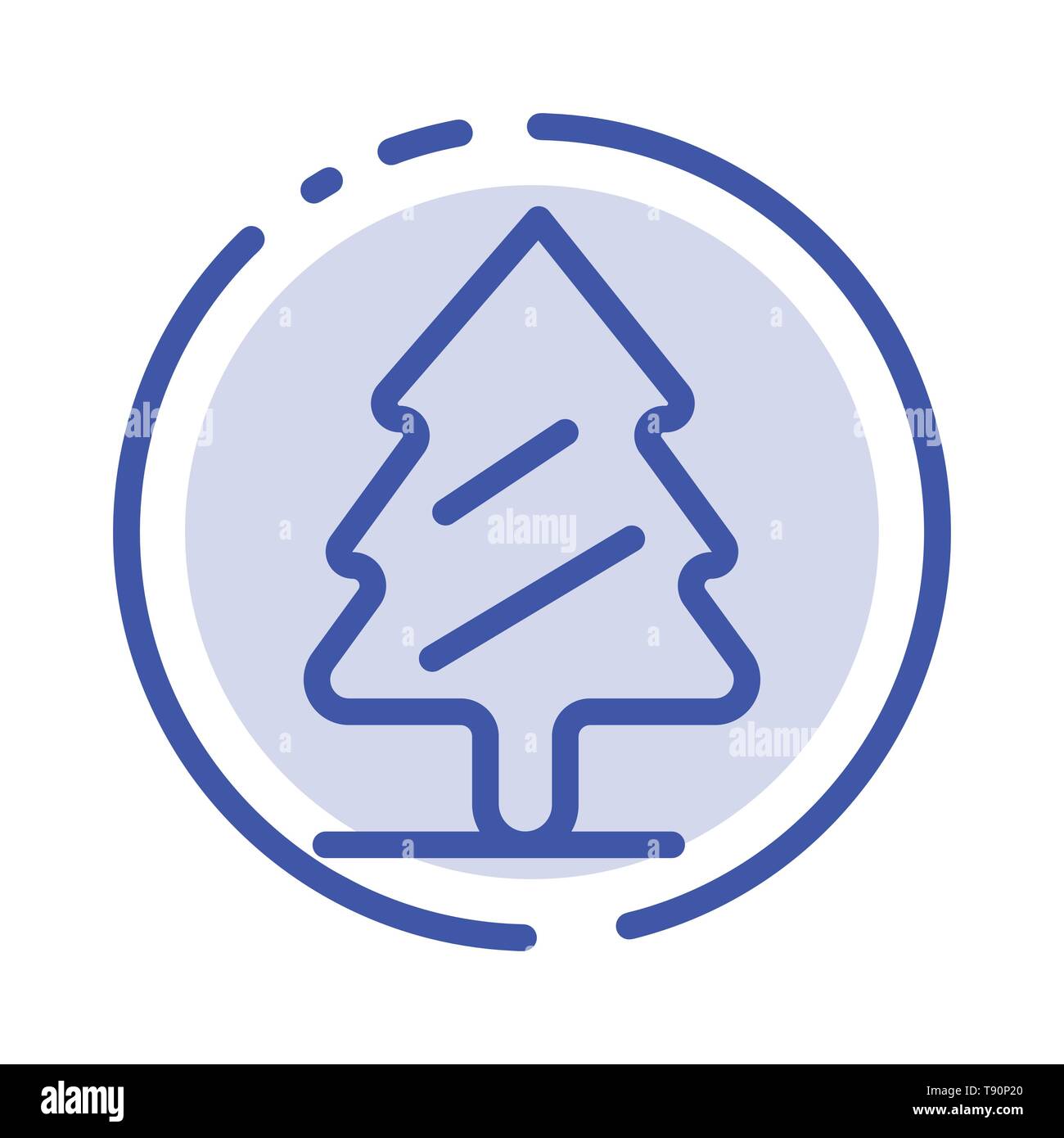 Nature, Pine, Spring, Tree Blue Dotted Line Line Icon Stock Vector ...