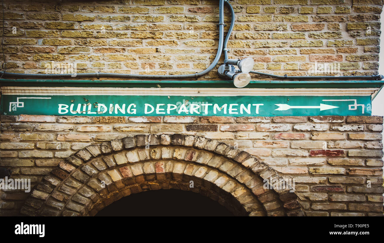 Street Sign the Direction Way to Building Department Stock Photo - Alamy