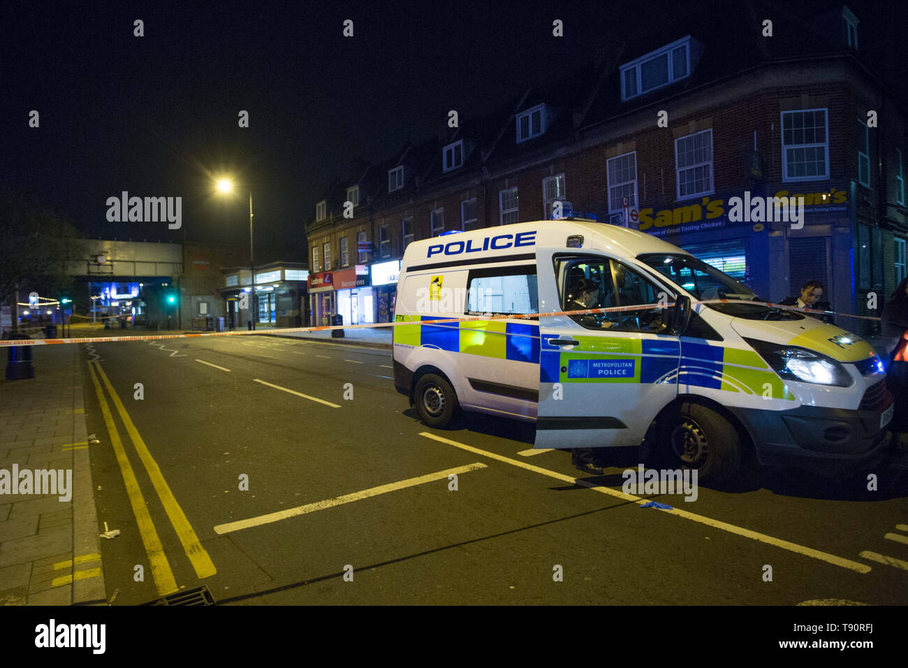 Crime scene Northolt Road South Harrow where a man was taken to hospital after being attacked ...