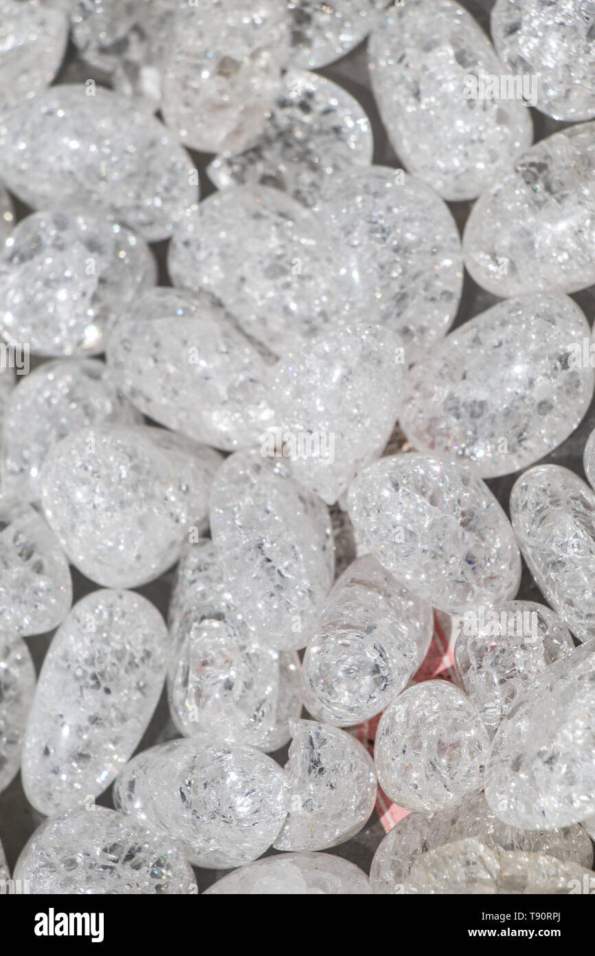 crystallized quartz (rock-crystal) gem stone as natural mineral rock ...