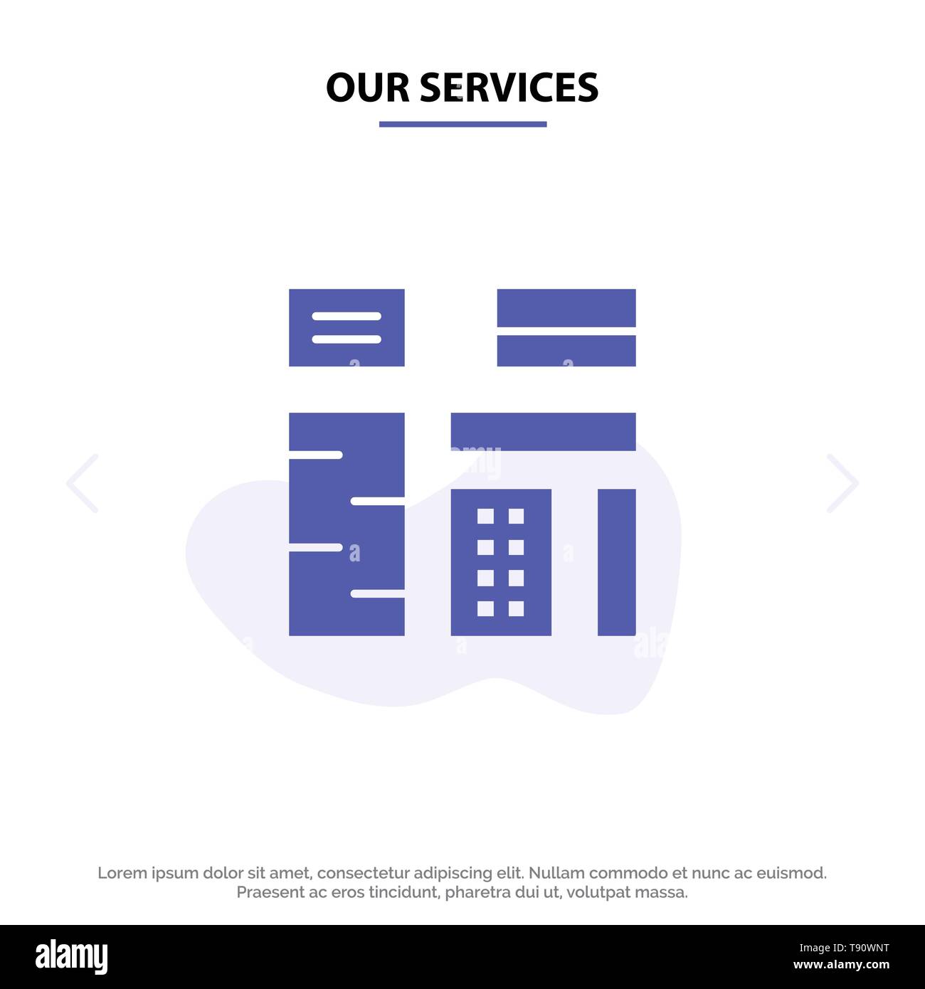 Our Services Advertising, Content, Feature, Native, Premium Solid Glyph ...