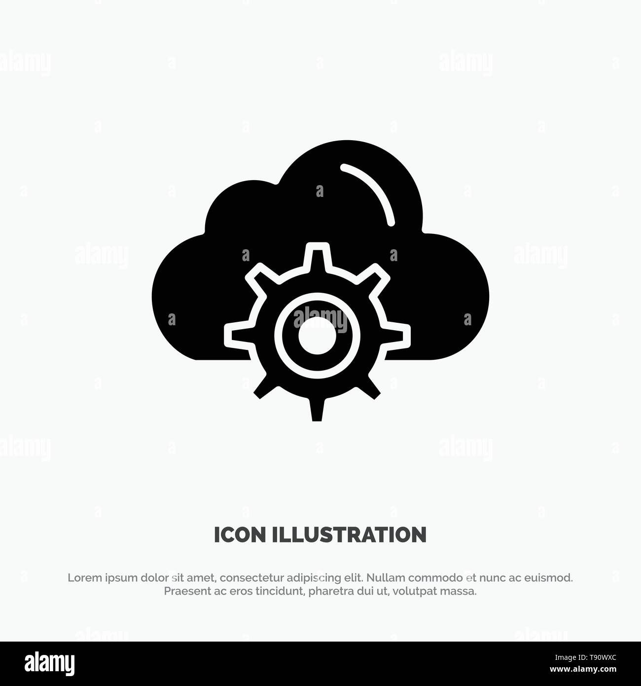 Cloud, Setting, Gear, Computing Solid Black Glyph Icon Stock Vector Image & Art - Alamy