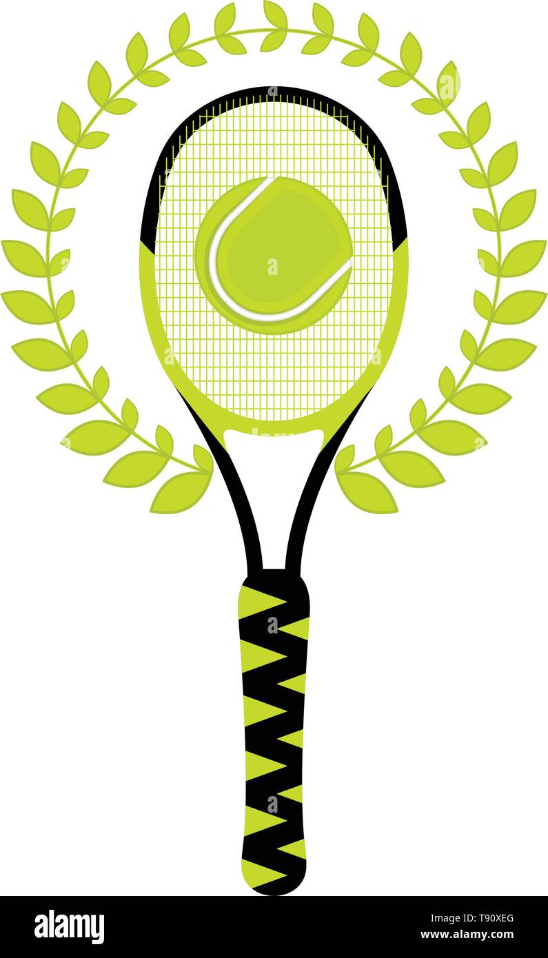 Tennis emblem with a racket and a laurel wreath Stock Vector Image ...