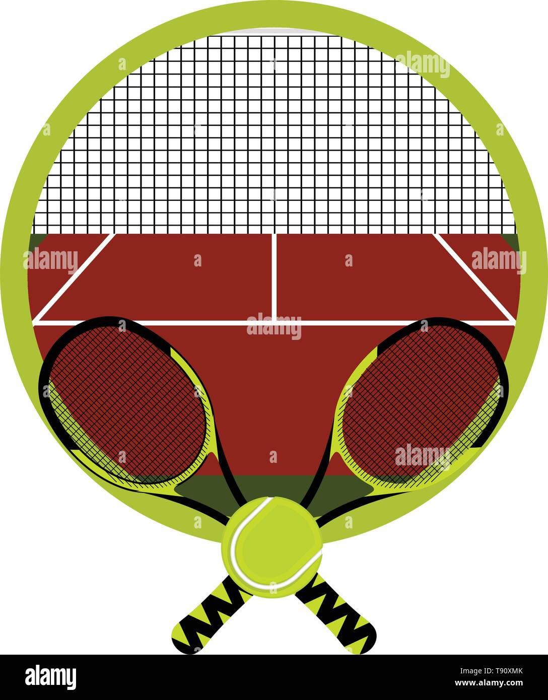Sport emblem with a tennis field and rackets Stock Vector Image & Art ...