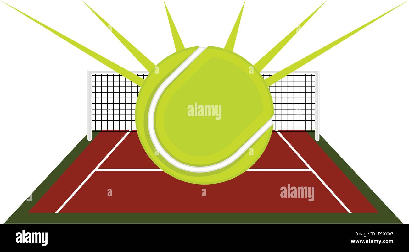 Front view of a tennis court with a ball Stock Vector Image & Art - Alamy