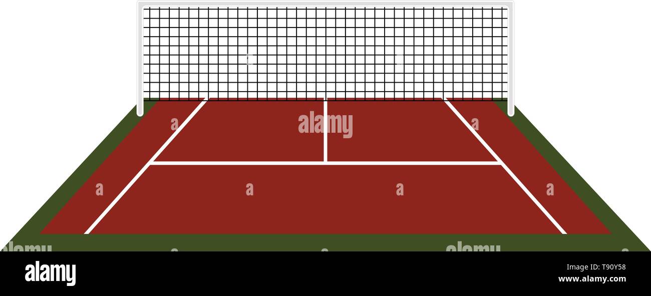 Front view of an isolated tennis field Stock Vector Image & Art - Alamy