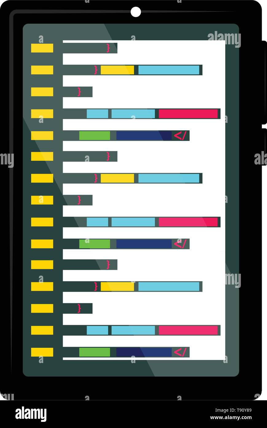 Programming code on a tablet screen Stock Vector Image & Art - Alamy