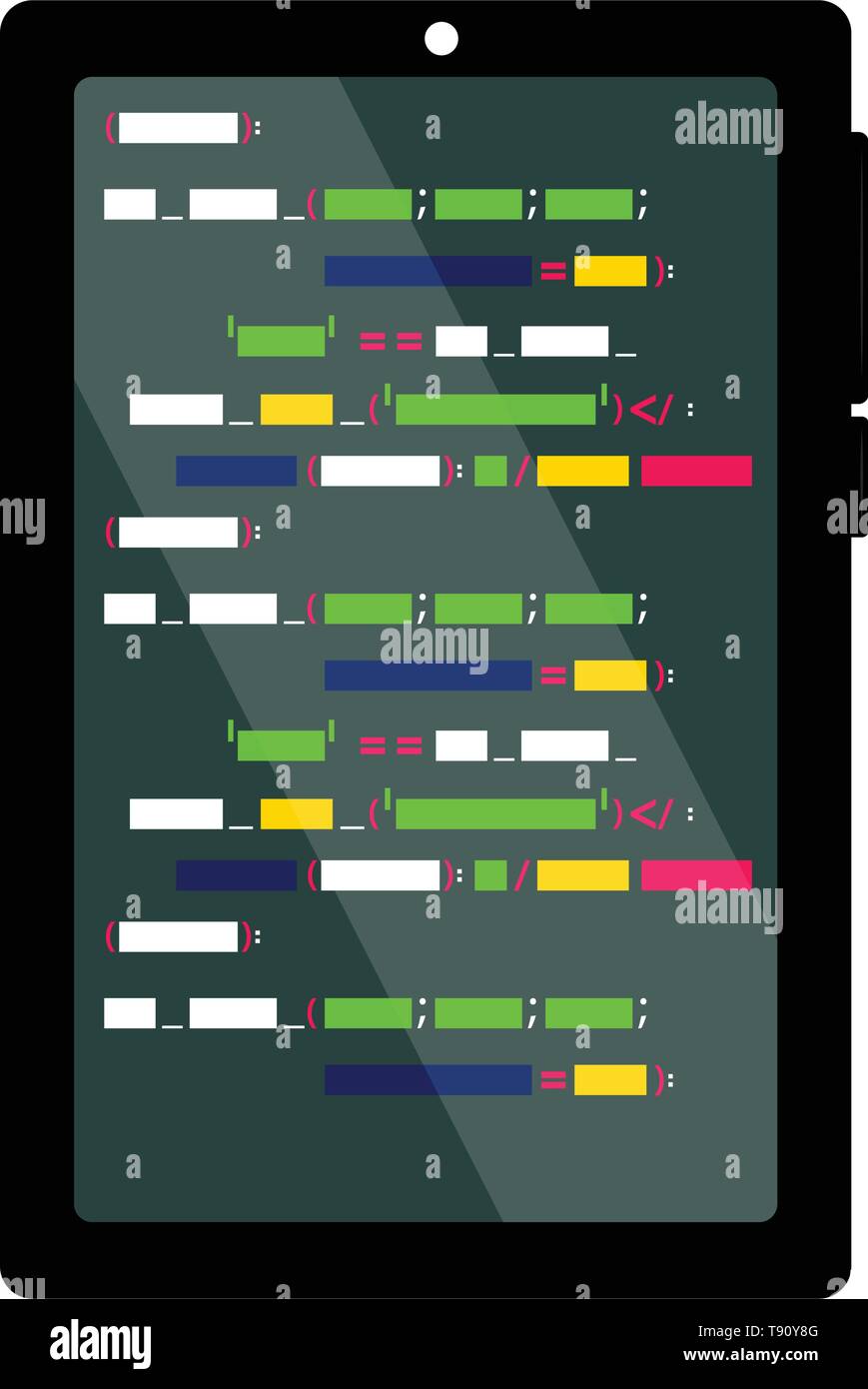 Programming code on a tablet screen Stock Vector Image & Art - Alamy