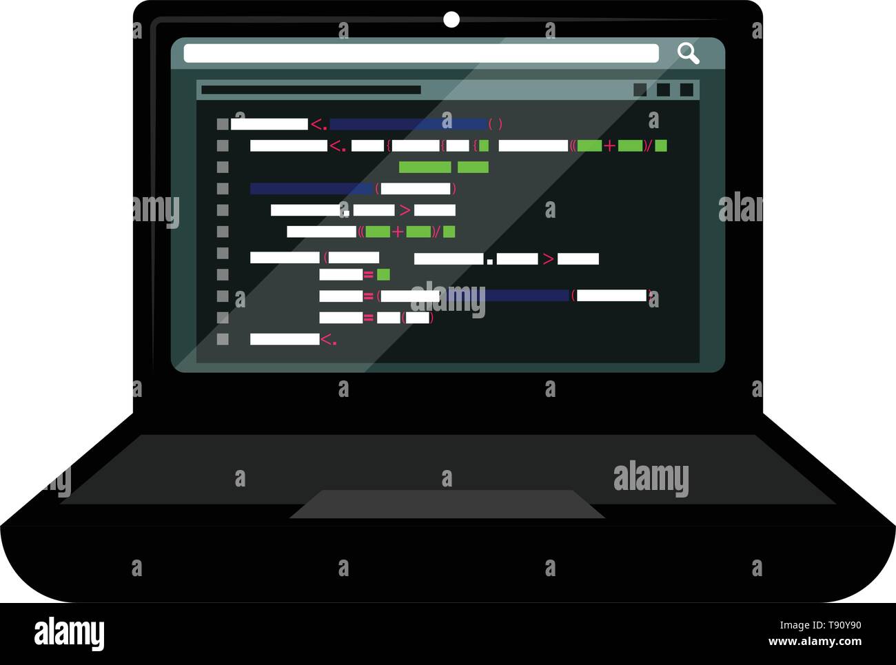 Programming code on a laptop screen Stock Vector Image & Art - Alamy