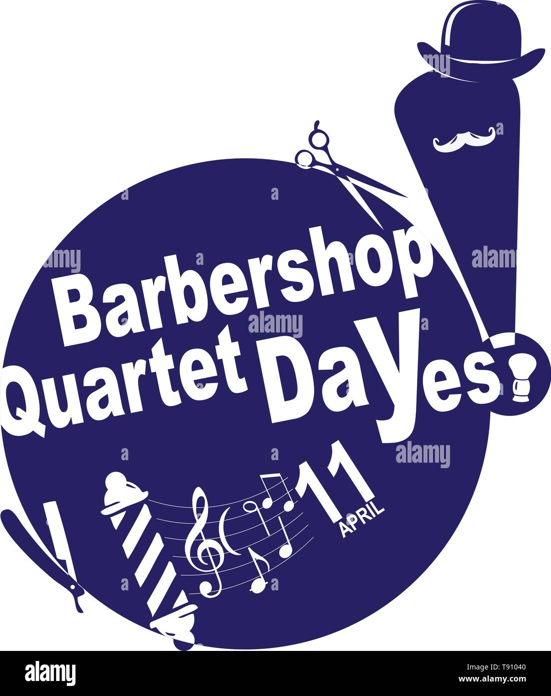 Shortcut to celebrate Barbershop Quartet Day Stock Vector Image & Art ...