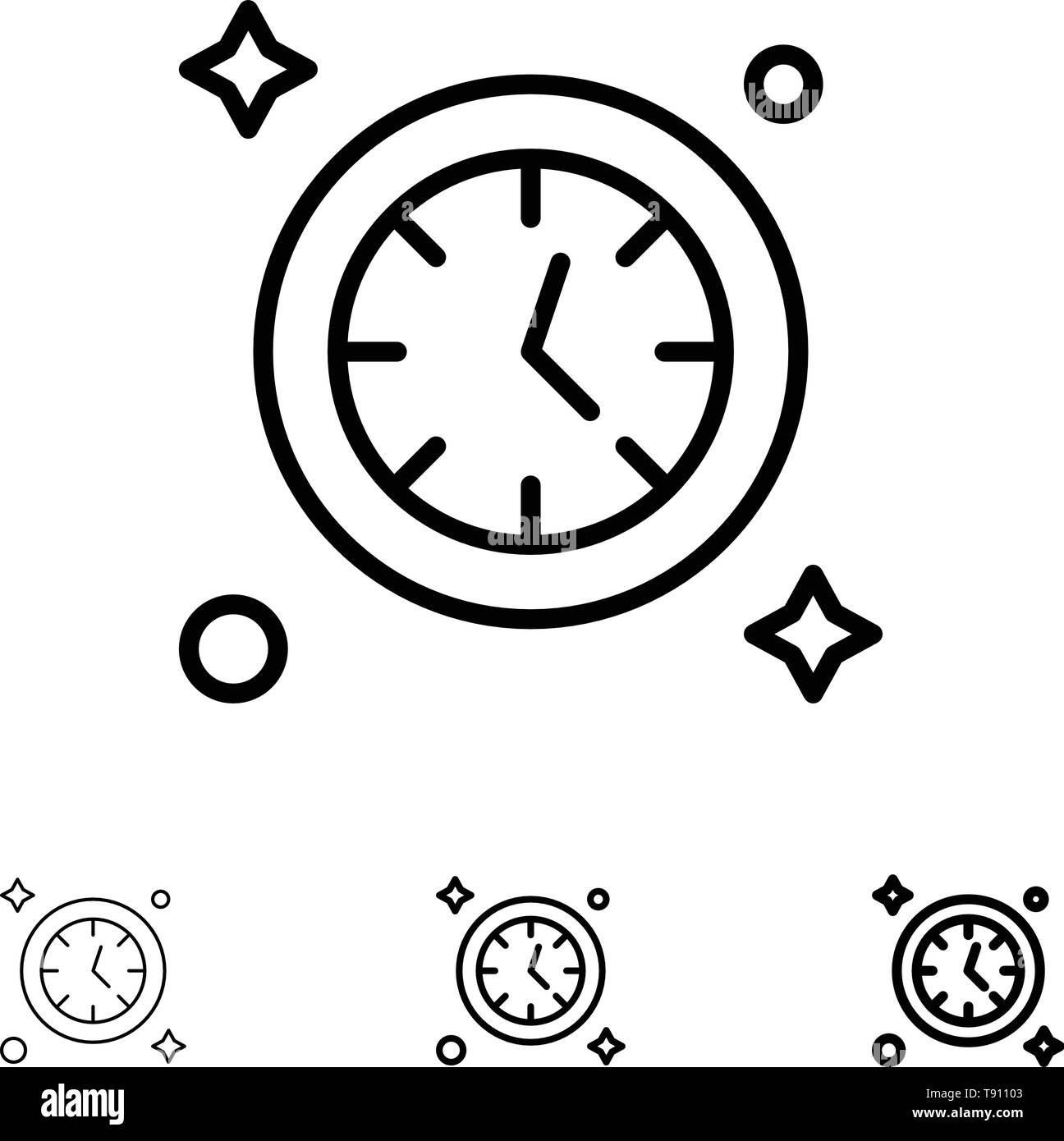 Clock time icon set round arrow Stock Vector Images - Alamy