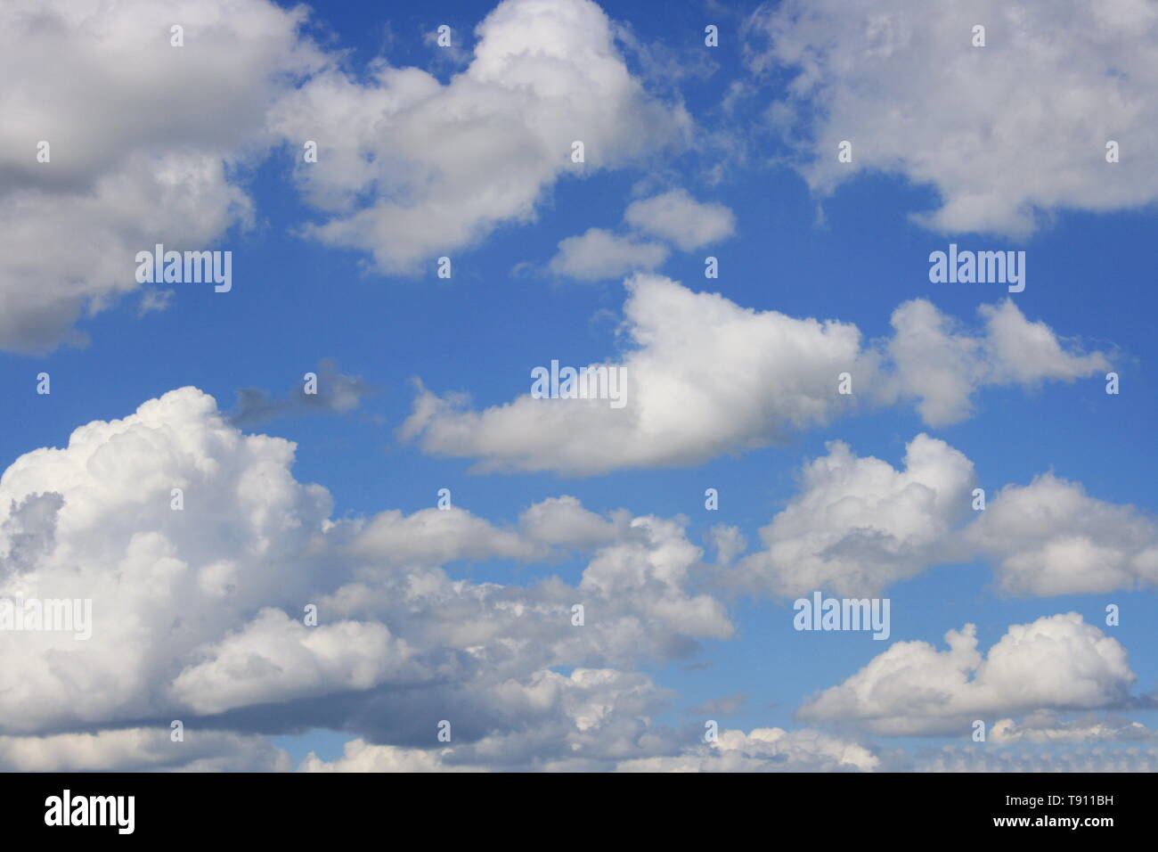 Big fluffy clouds (Altocumulus) with beautiful blue skies Stock Photo ...