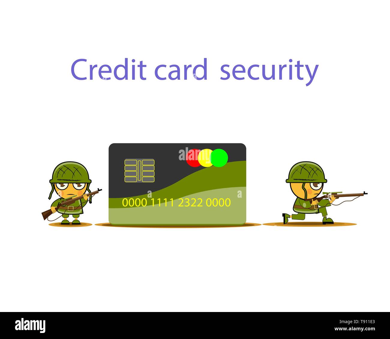 Secure payment. Secure credit card protected by padlock. Vector ...