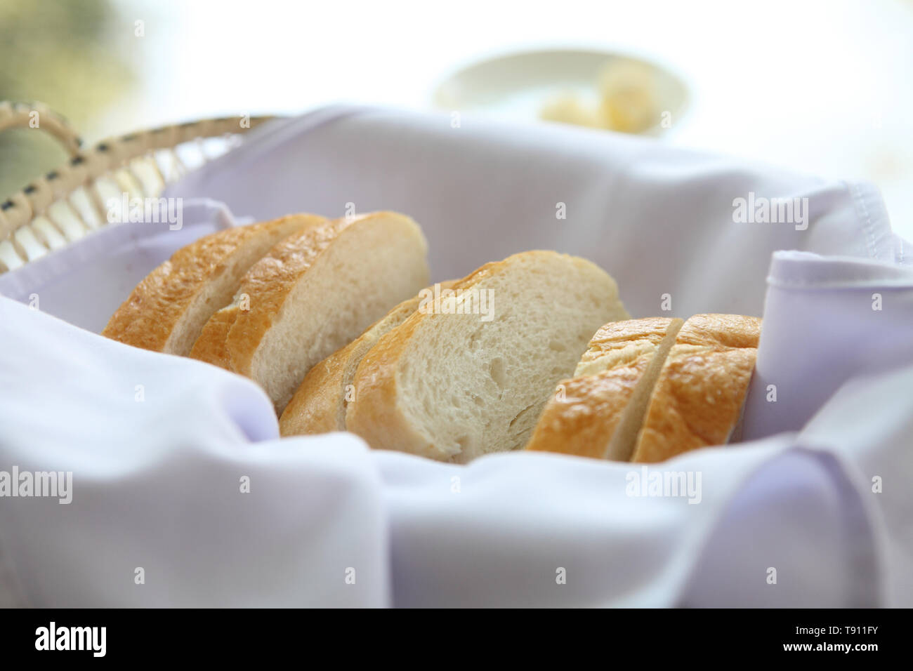 Bread in basket Stock Photo - Alamy