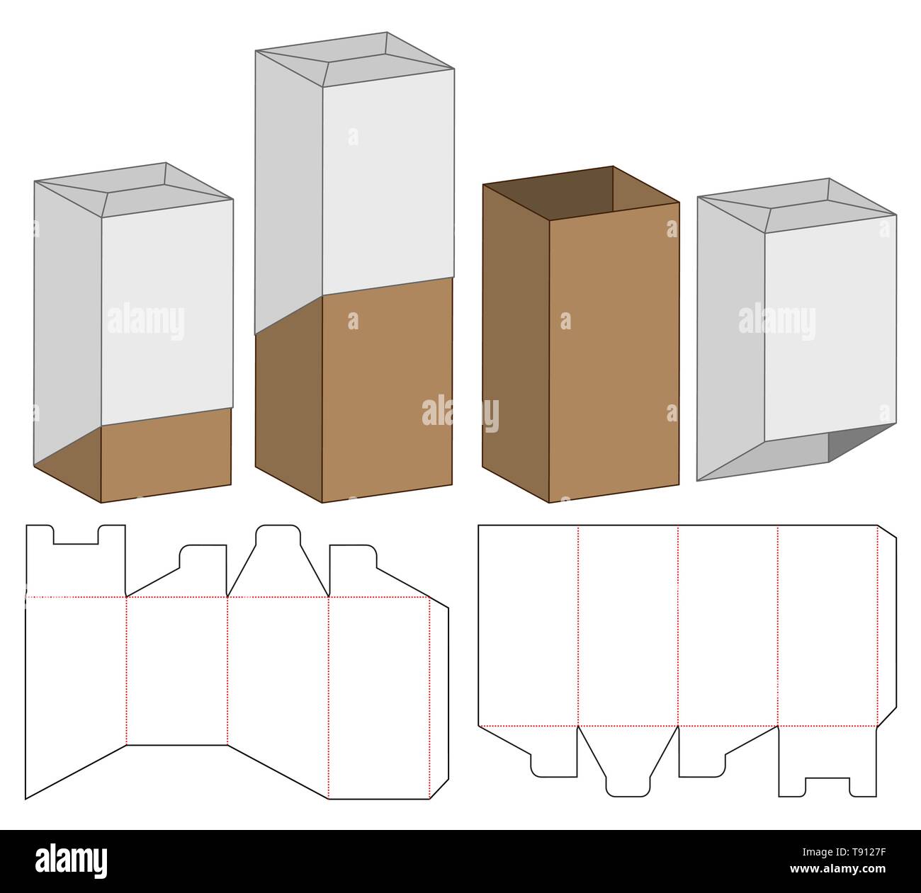 Box packaging die cut template design. 3d mock-up Stock Vector Image ...