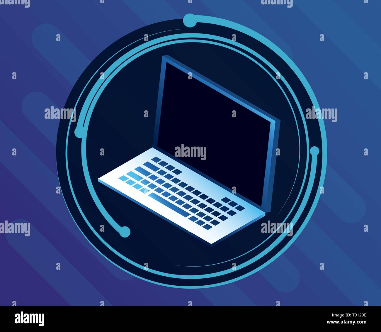 Blue digital technology round icon Stock Vector Image & Art - Alamy