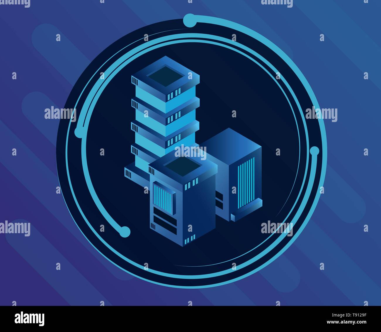 Blue digital technology round icon Stock Vector Image & Art - Alamy