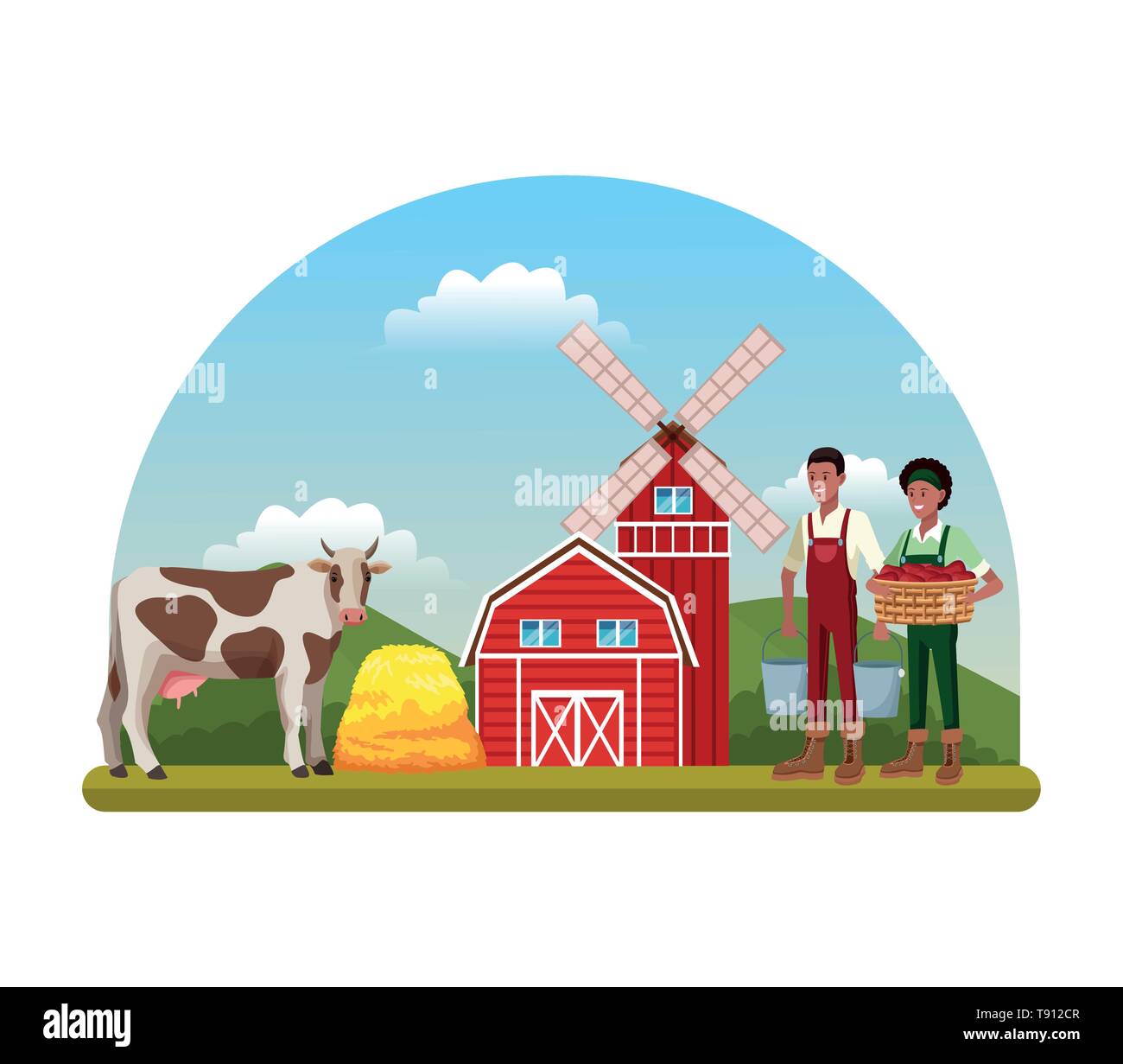 Green farmers field rural Cut Out Stock Images & Pictures - Alamy