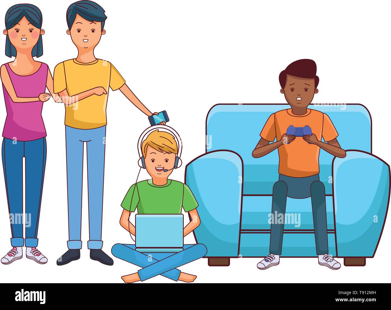 Millennial people gaming party Stock Vector Image & Art - Alamy