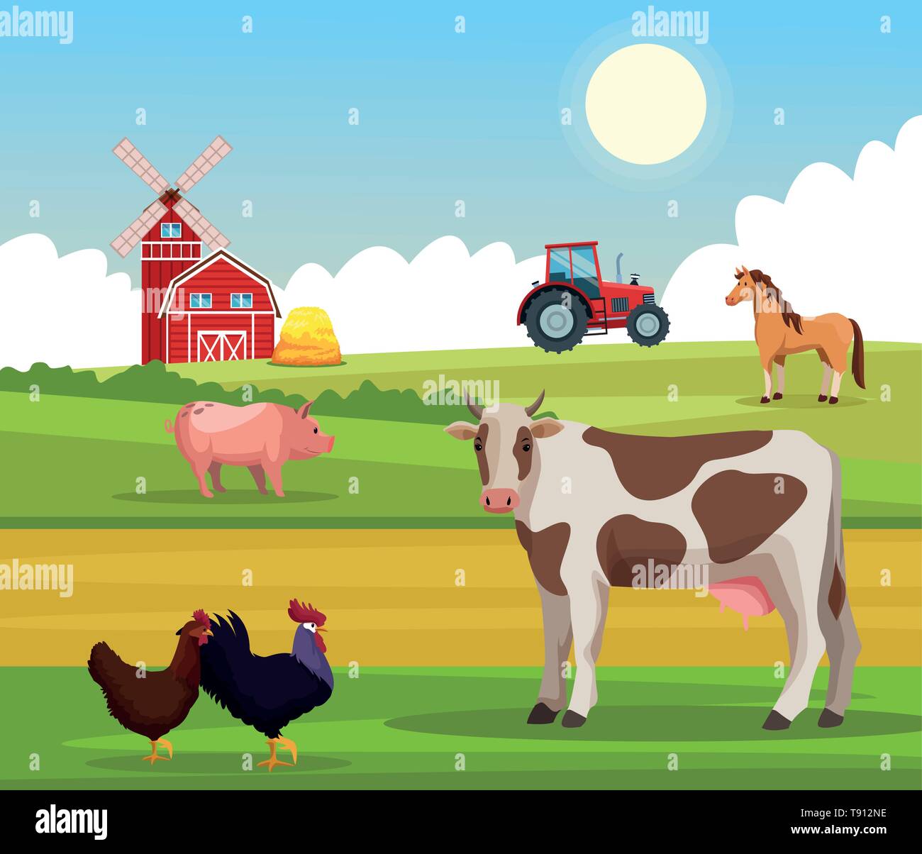 Farm rural cartoons Stock Vector Image & Art - Alamy