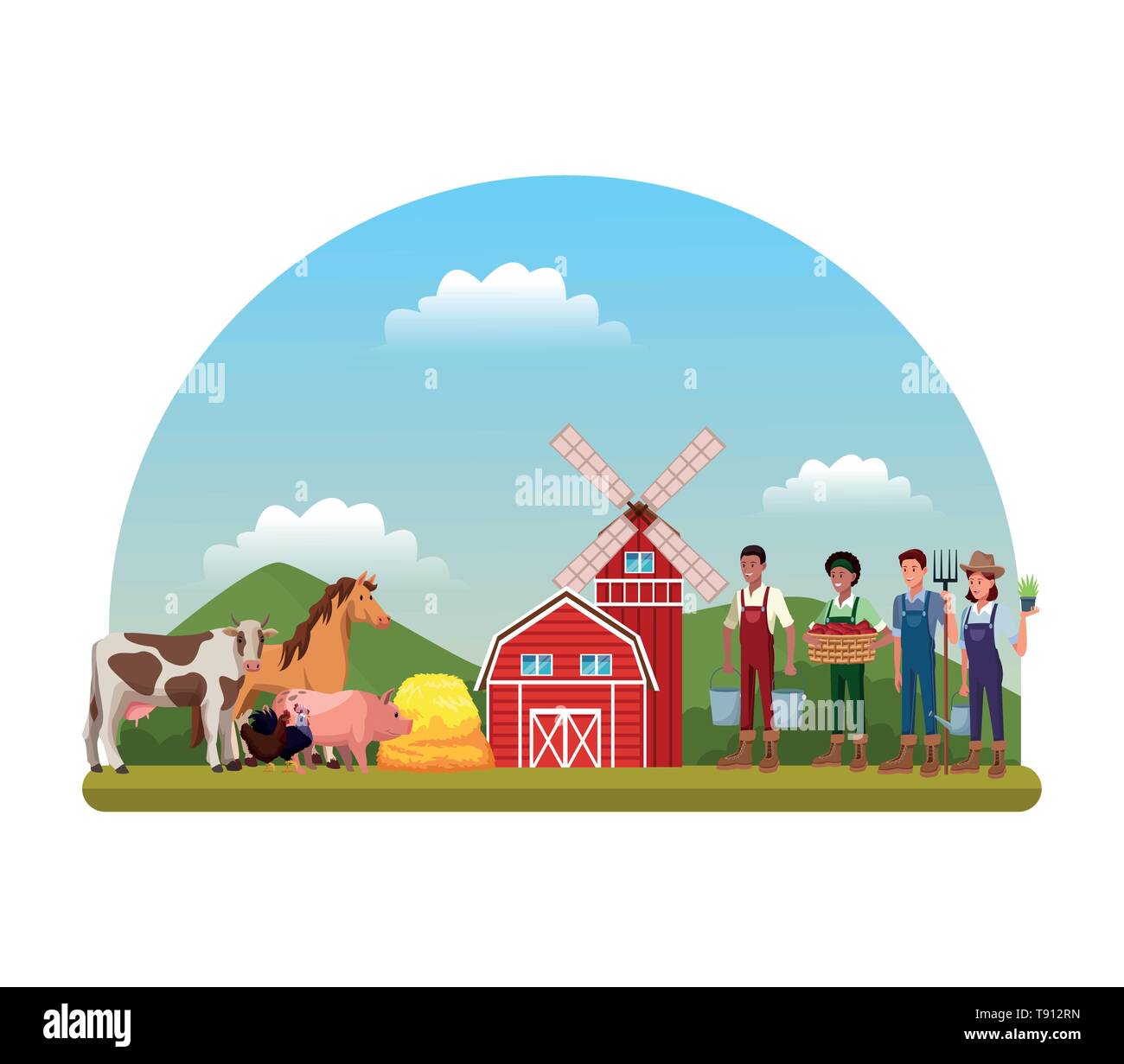 Farm rural cartoons Stock Vector Image & Art - Alamy