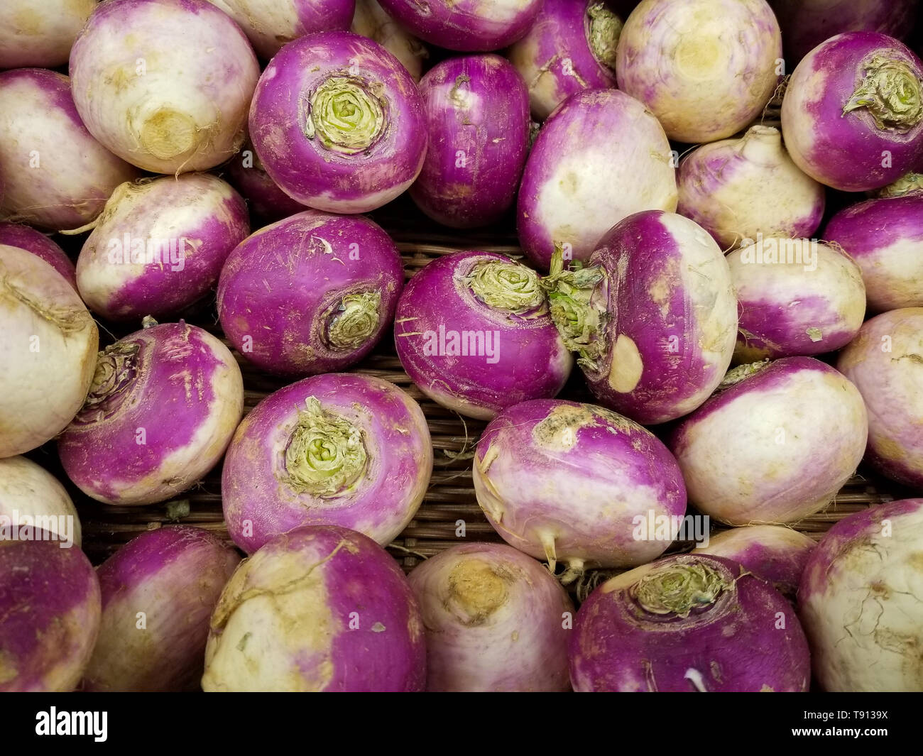 Turnips at a produce stand Stock Photo - Alamy