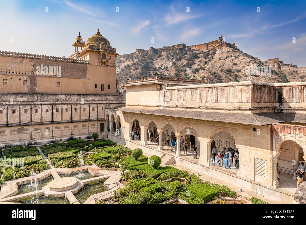 Amer, India - Nov 17, 2018: Tourists visiting Amber Fort located in ...