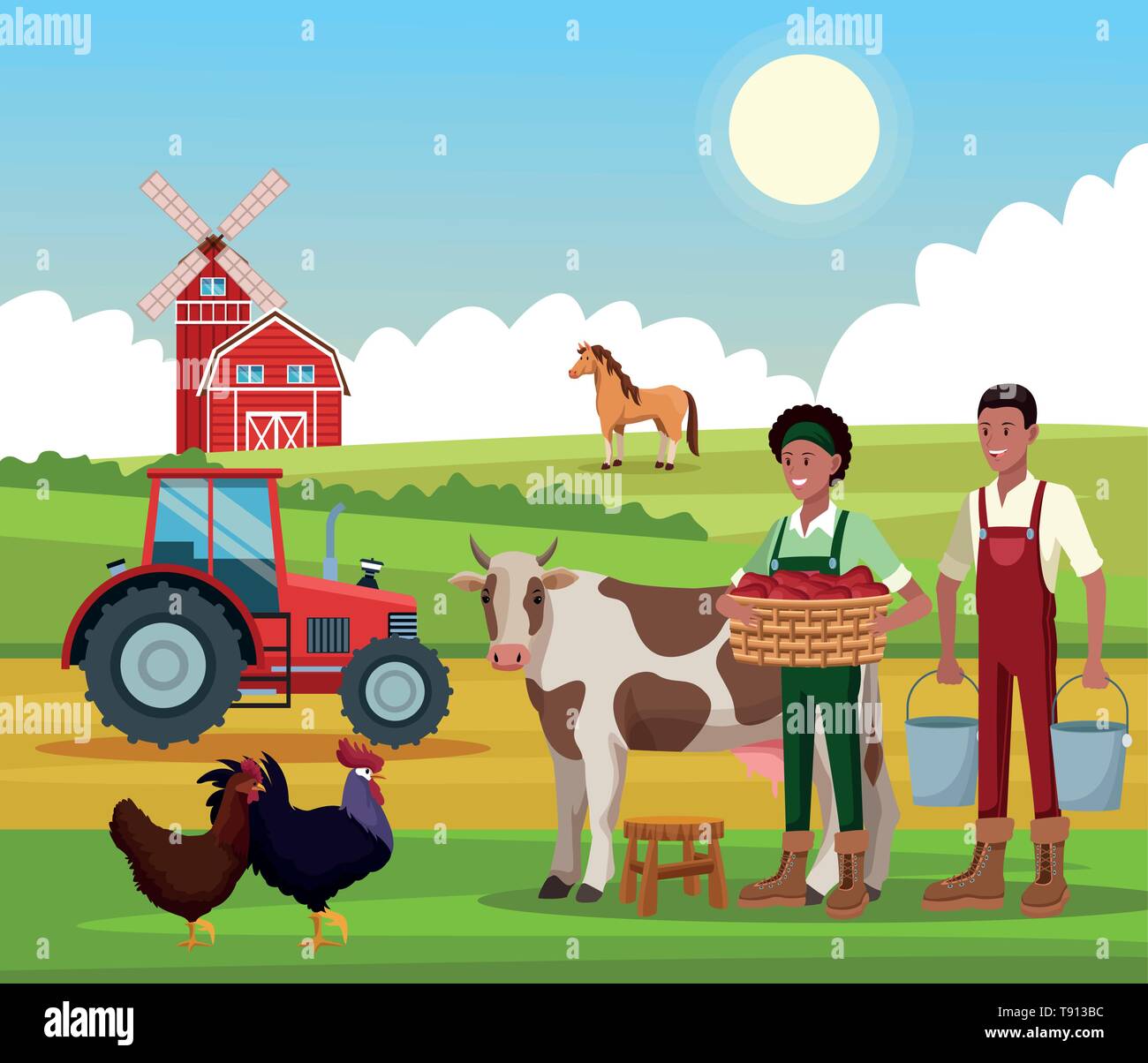 Farm rural cartoons Stock Vector Image & Art - Alamy