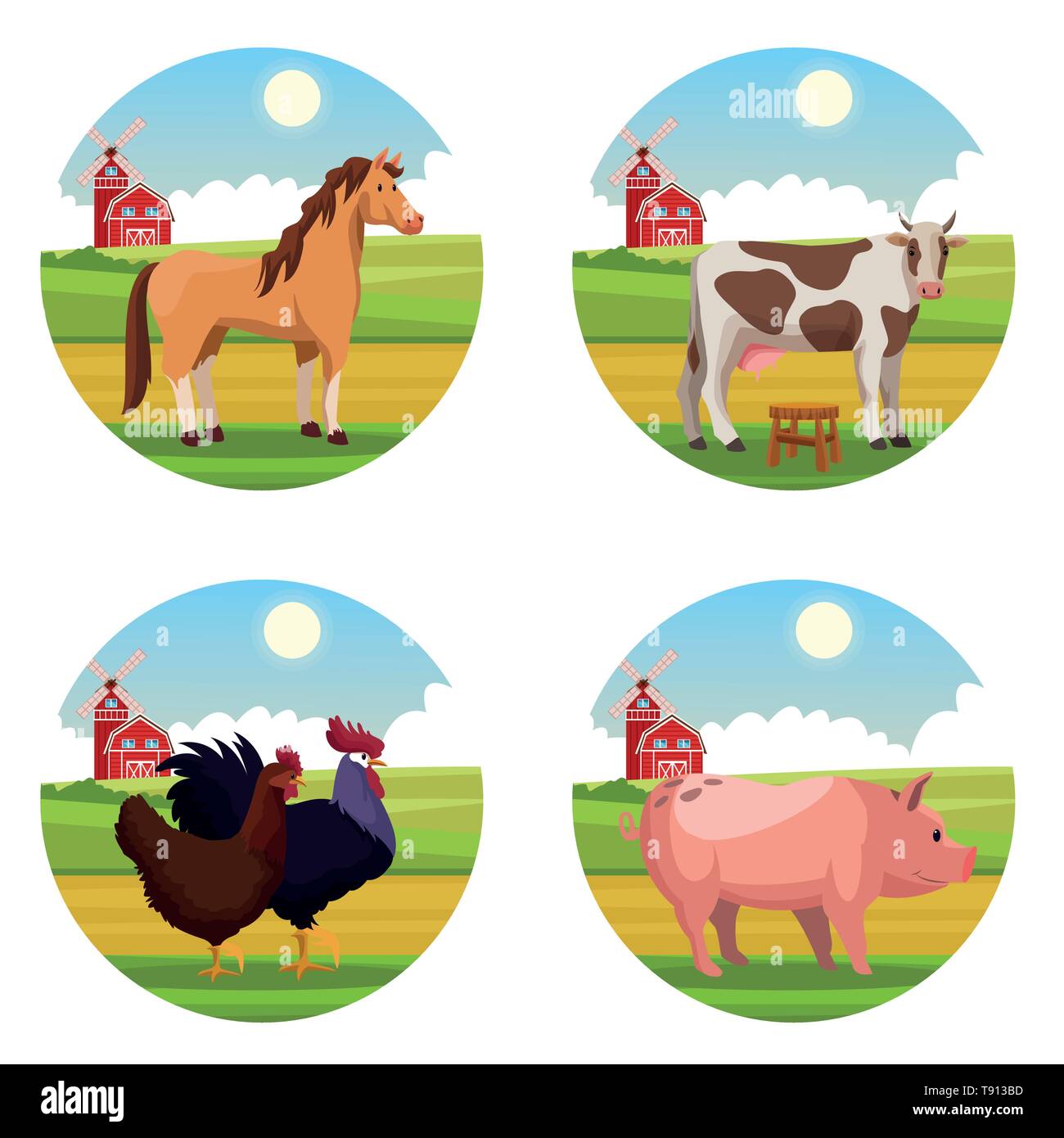 Farm animal cartoons Stock Vector Image & Art - Alamy