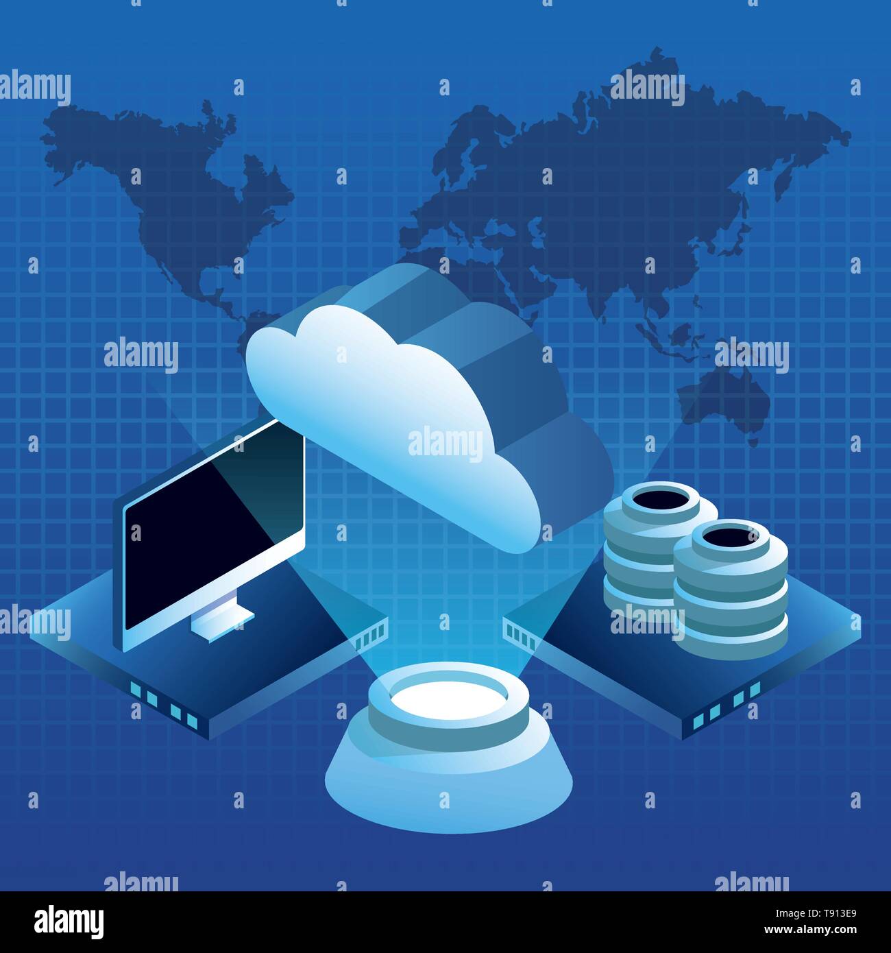 Digital global technology blue concept Stock Vector Image & Art - Alamy