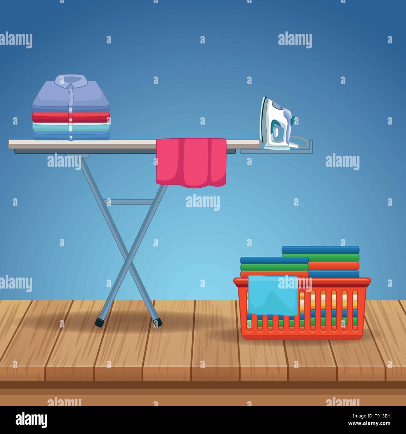 Table ironing board cartoon hi-res stock photography and images - Alamy