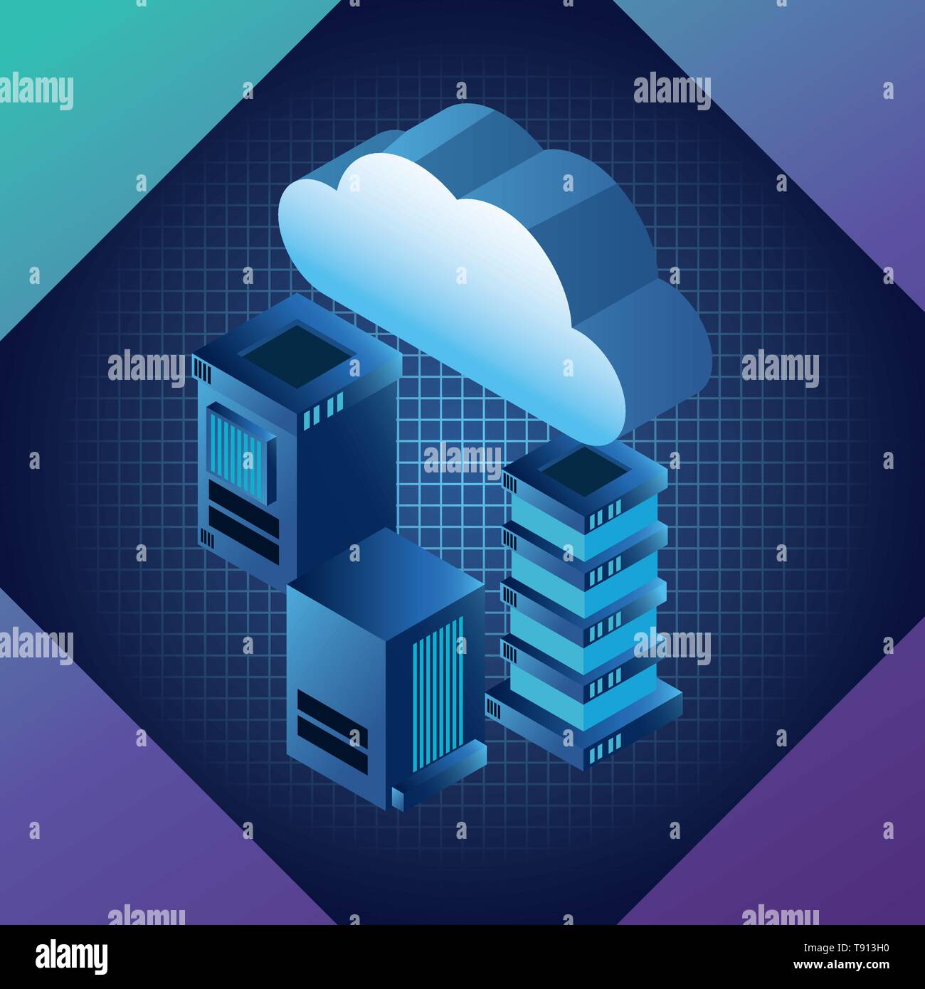 Digital technology blue symbols Stock Vector Image & Art - Alamy