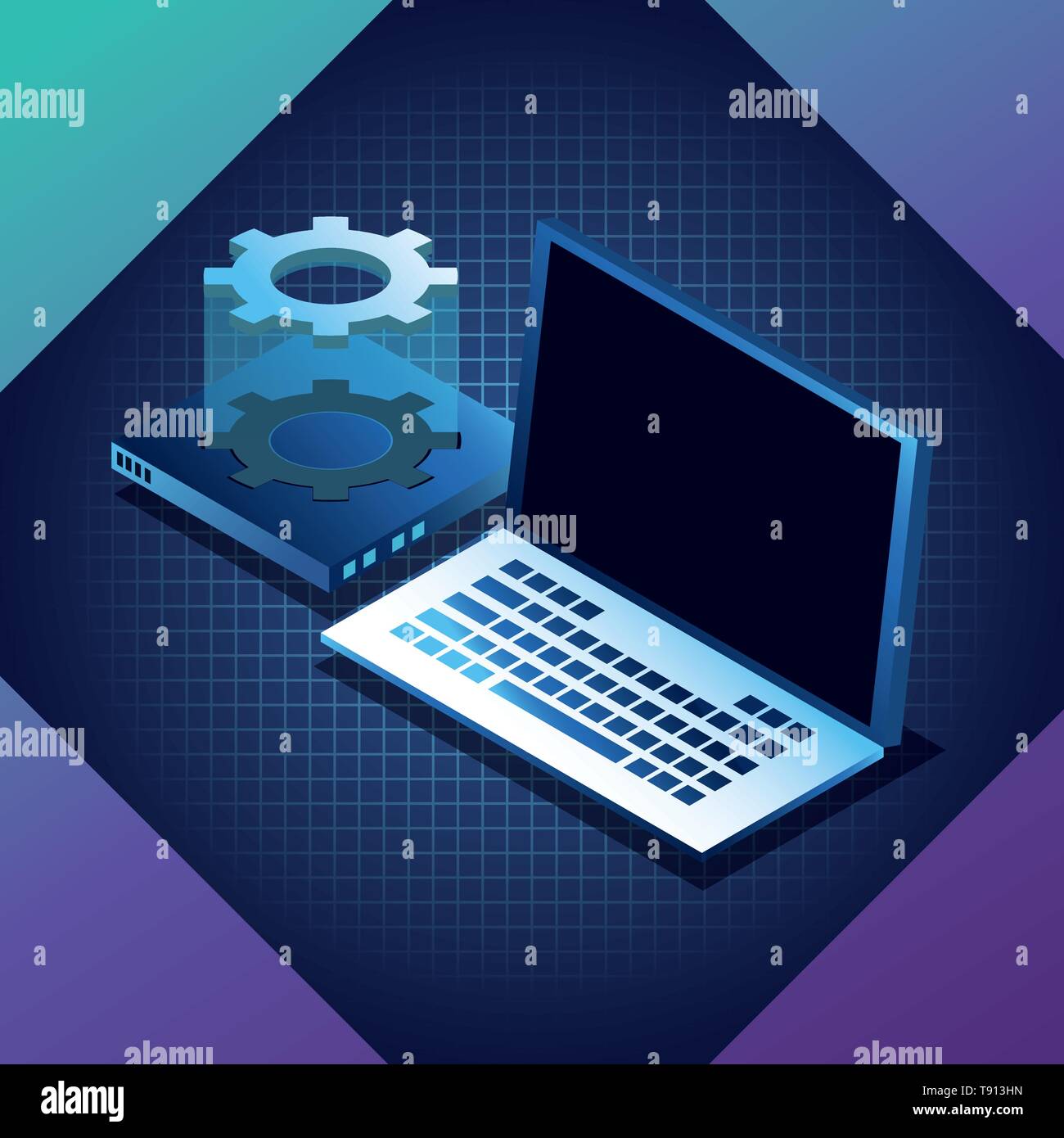 Digital technology blue symbols Stock Vector Image & Art - Alamy