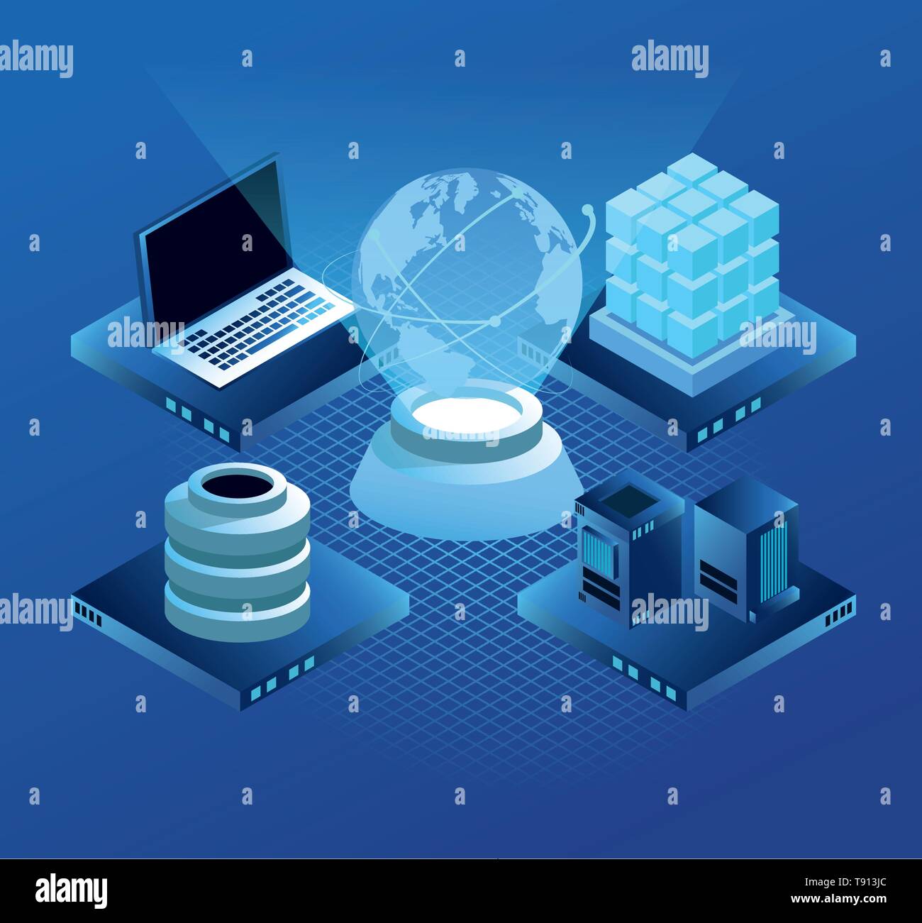 Virtual technology computer and servers Stock Vector Image & Art - Alamy