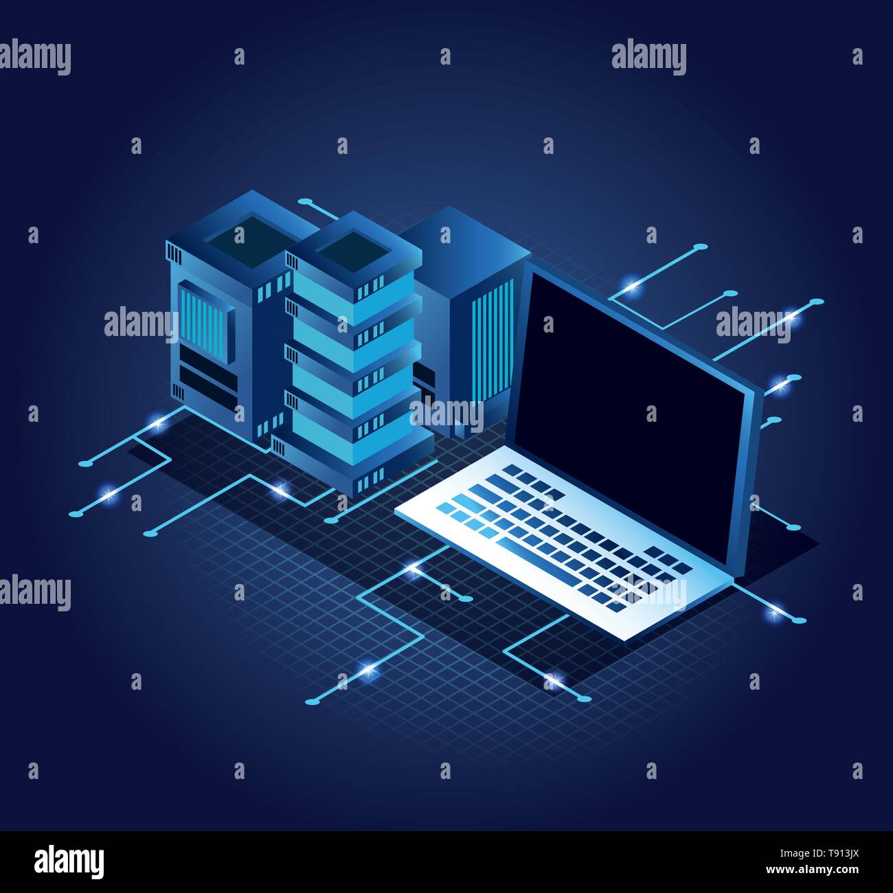 Digital technology blue symbols Stock Vector Image & Art - Alamy