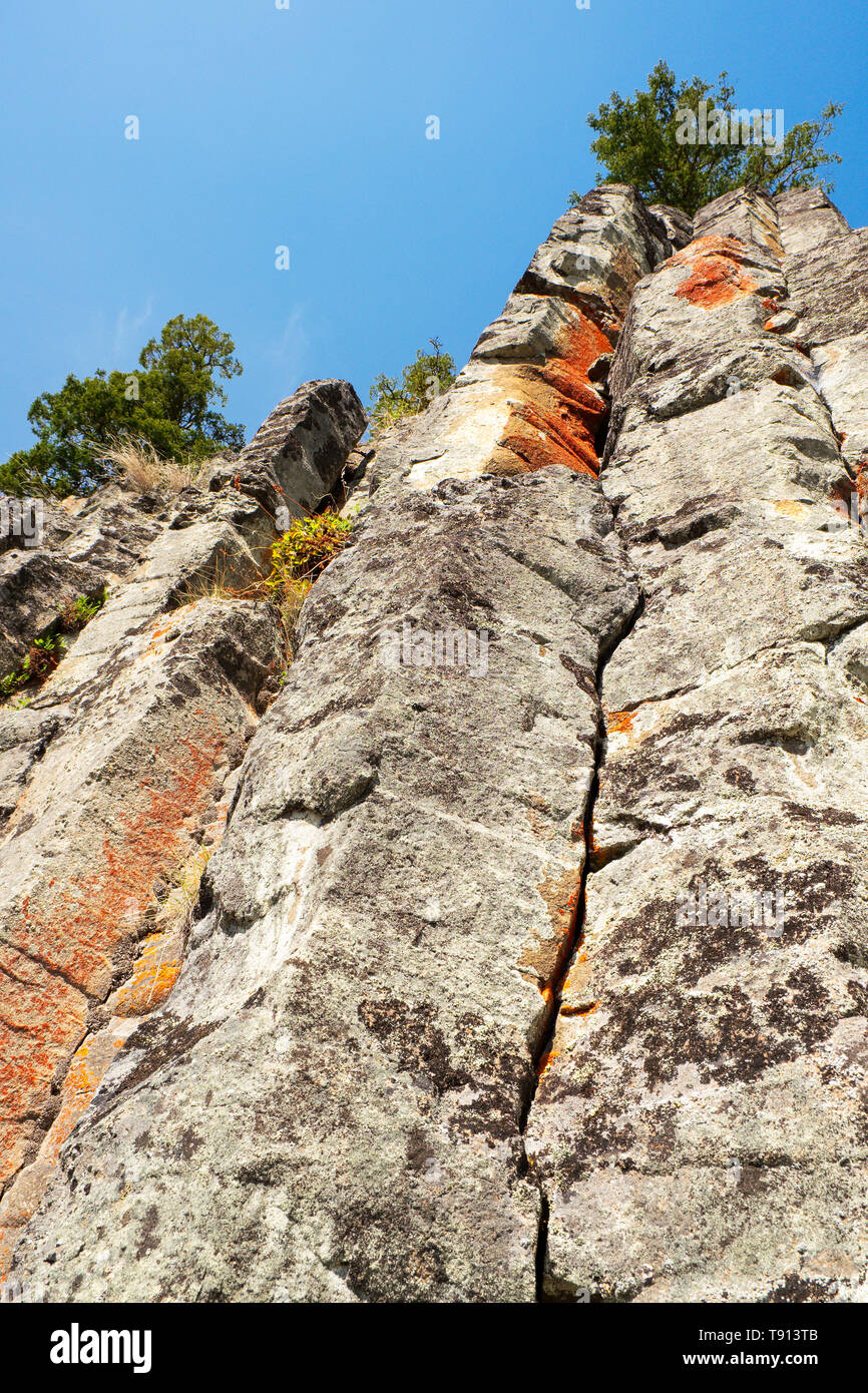Basalt columns at Keremeos Columns provincial park in Keremeos, British ...