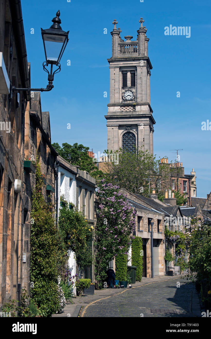 The view along Circus Lane looking towards St Stephen's Church in the ...