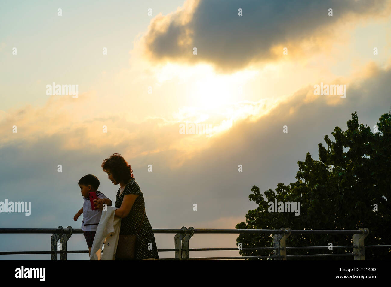 Sunset Platform, a famous scenic spots in Tainan, Taiwan Stock Photo ...